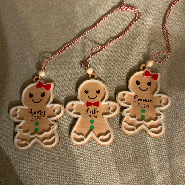 Personalized Gingerbread Christmas Ornament, 3D Customized Cookie ...