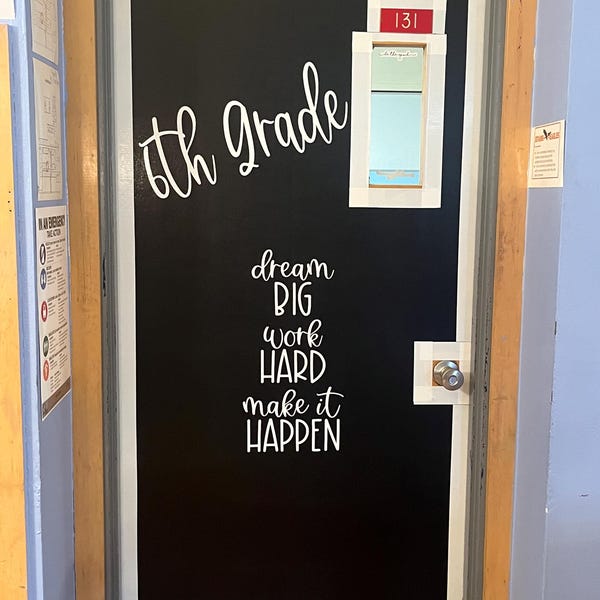 Teacher Name and Door Design Decal / Classroom Door - Etsy