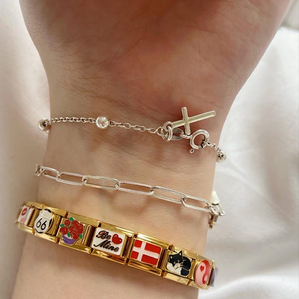 Gold Italian Bracelet, Custom Gold Italy Charms, Personalized Italian ...