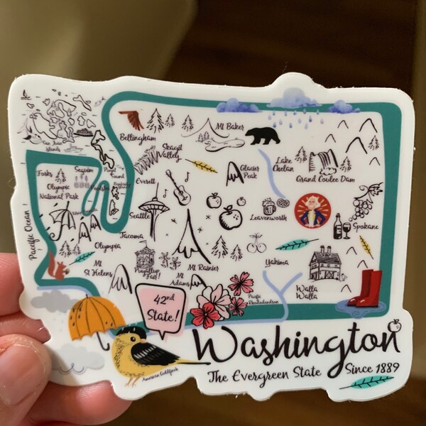 Washington State Vinyl Sticker - Etsy