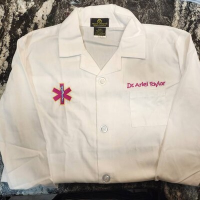 Personalized Kids Doctor Lab Coat With Pink Medical Symbol Star of Life ...
