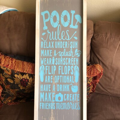 Pool Rules Svg, Pool Rules Cut File in Svg, Dxf, Png, Pool Svg, Pool ...