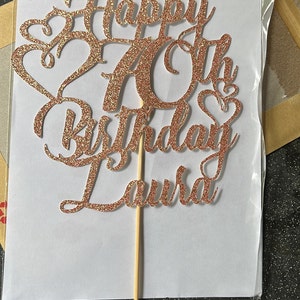 Cake Topper Personalised Custom Happy 41st Birthday Trace Forty-one Man ...