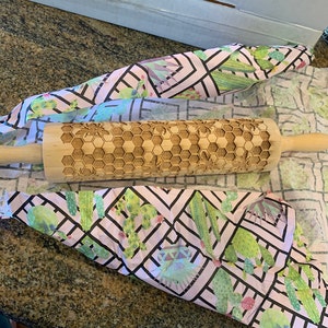 Scroll tooled leather pattern Rolling Pin laser engraved | Etsy