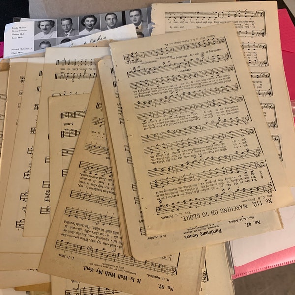 Vintage Hymnal Music Paper Book Paper 20 Pages 1908-1947 Paper Crafts ...