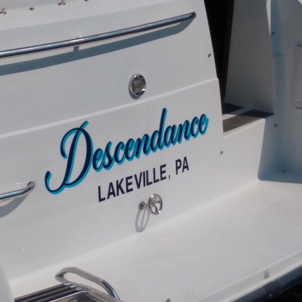 Boat Name Lettering - Boat Transom Decal - Boat Stickers - Boat Decals ...