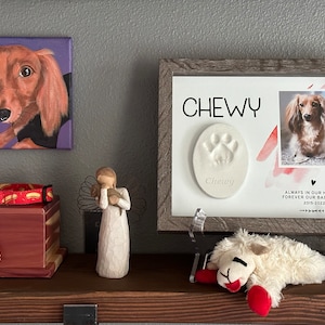 Pet Memorial Paw Print Holder Shadow Box Two Paw Prints Pet - Etsy