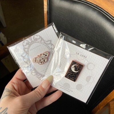 La Luna Enamel Pin, Tarot Card Enamel Pin, the Moon Pin, Celestial Pin ...