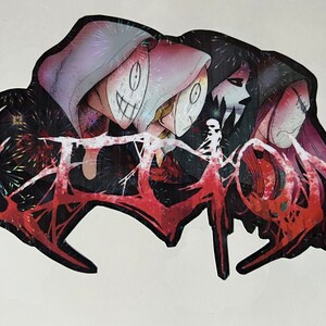 Old Animation Style Alice and Red Queen Sticker Holographic Waterproof ...