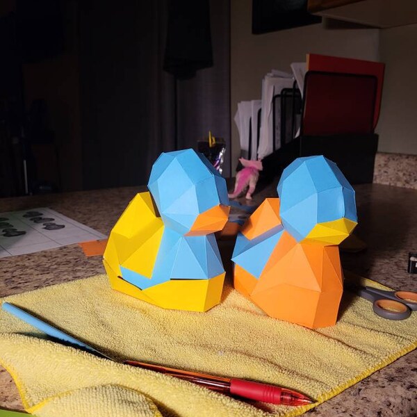 3d Paper DUCK - Pdf DIY, Papercraft Duck, 3d Paper Duck, Low Poly ...