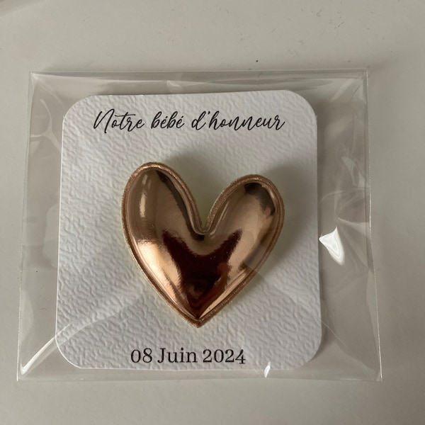 Broche coeur message personnalisé. Cadeaux d'invités pour mariage ...