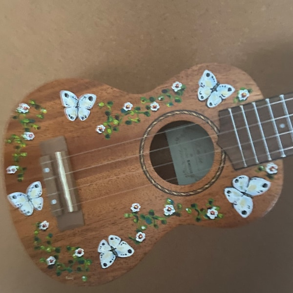 Hand-painted Tenor, Concert, Soprano, or Baritone Ukulele: Butterfly ...