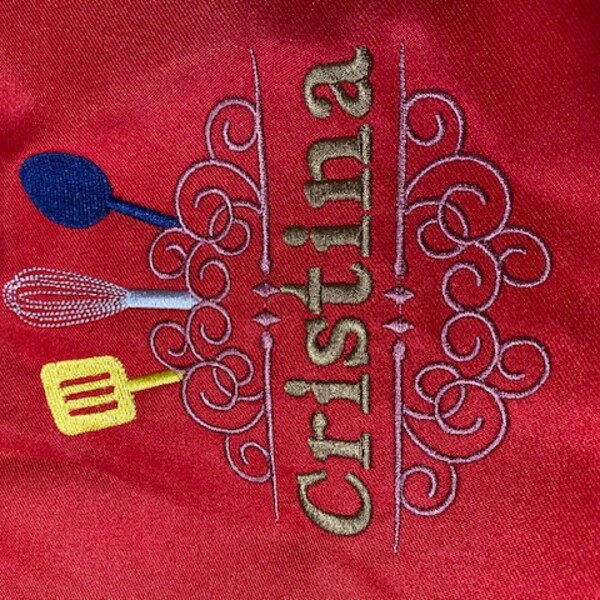 Kitchen Utensils Split Frame Monogram - Machine Embroidery Design ...