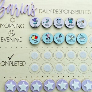 Personalized Childs Chore Chart With Pictures, Daily Toddler Routine ...