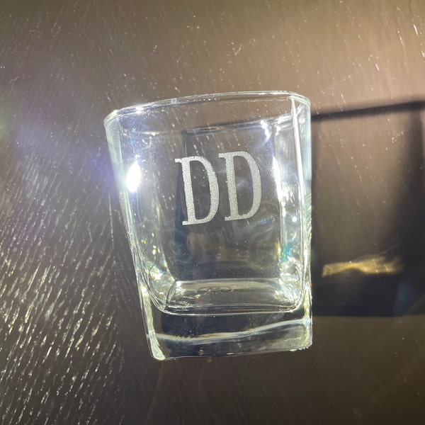 Single Rocks Glass Personalized W/ Single Initial | Individual Engraved ...