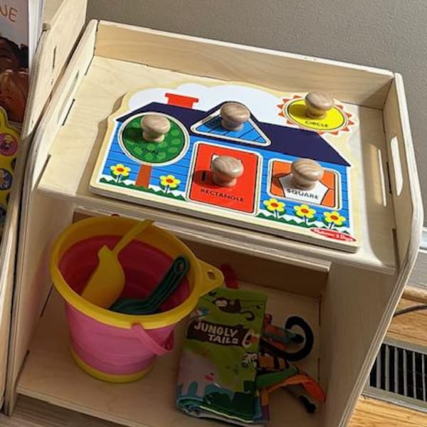 Corner Shelf Montessori Toy Shelf Corner Toyshelf Montessori Wooden ...
