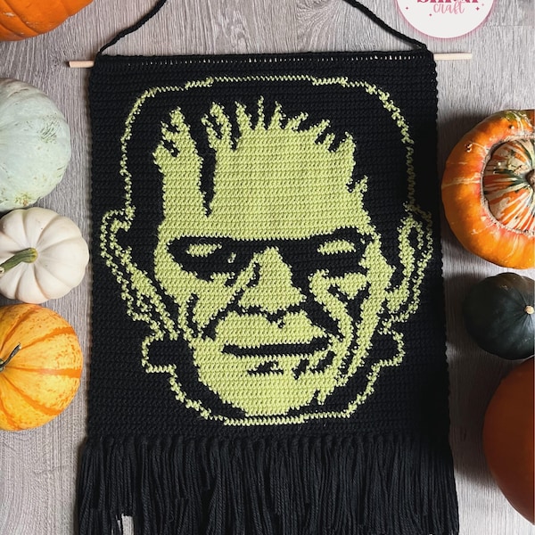 Frankenstein Monster Tapestry Crochet Pattern / Wall Hanging / Weird ...