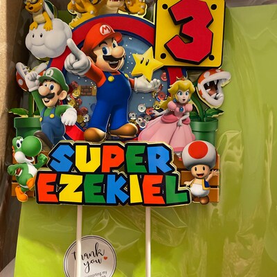 Super Mario Cake Topper, Mario Cake Topper Shaker With LED Lights ...