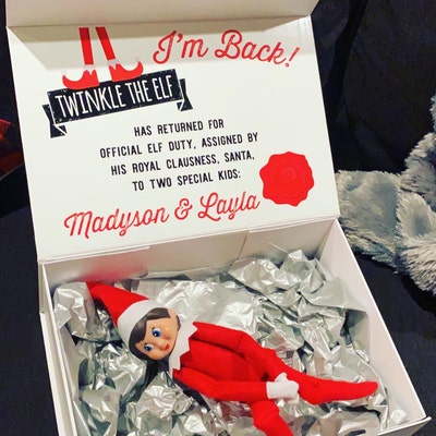 Christmas Elf Box Elf Arrival Kit Christmas Gift Box Personalized Elf ...