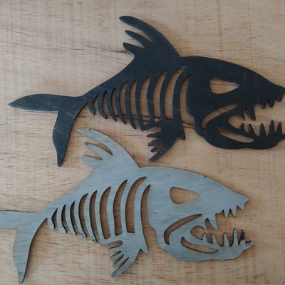 Fish Skeleton DXF and SVG Files Plasma Cutting Water Jet Laser Fishing ...