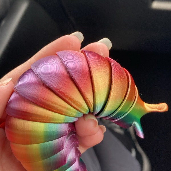 3D Printed Articulated Slug, Desk Toy , Fidget Toy, Gift, 3d Print ...