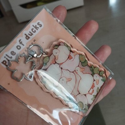 Pile of Ducks Keycharm Glitter Key Charm Key Accessories Charm Keychain ...
