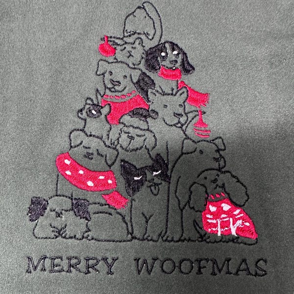 Merry Woofmas Dog Christmas Tree Embroidery Design (digital Download ...