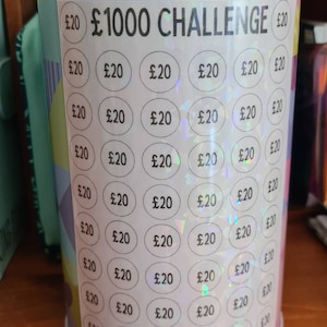 500 & 1000 Holographic Tin Tracker Sticker Money Saving Challenge Cash ...