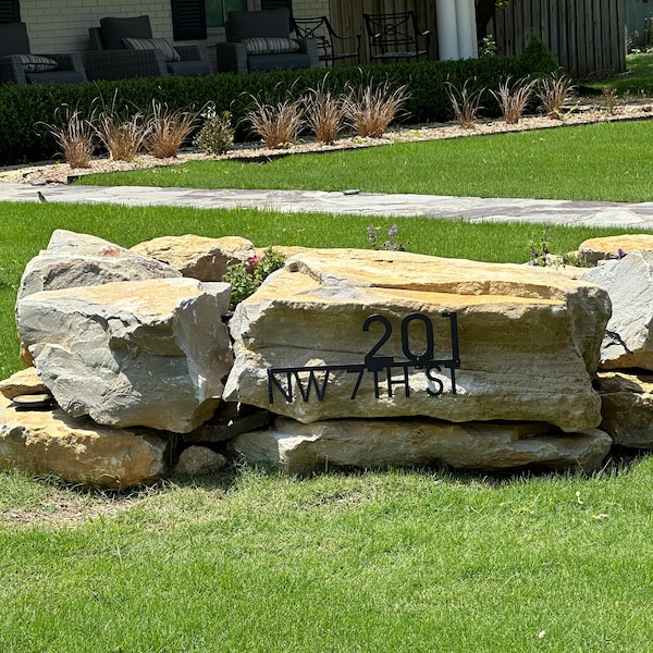 LED Address Metal Art Sign / Solar or Plug in Light up Address Plaque ...