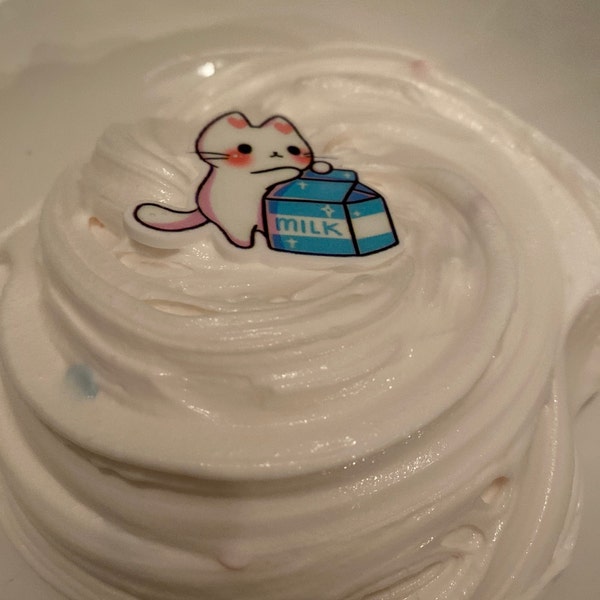 Thick Glossy Slime "meow Milk" Cereal SCENTED ASMR With Charm - Etsy