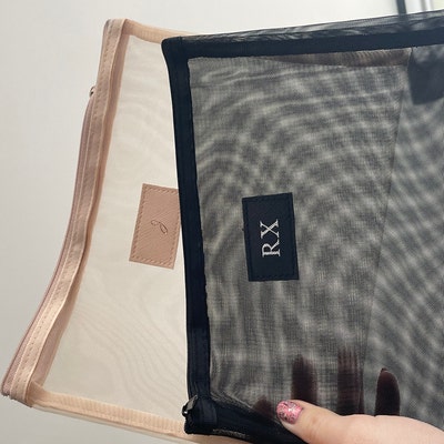 Personalised Monogrammed Transparent Mesh Pouch Large Mesh Cosmetic Bag ...