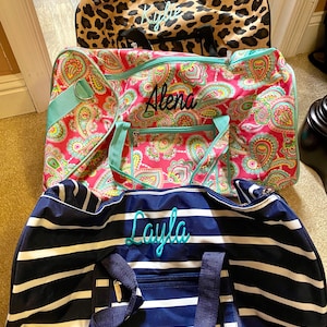 Girls Duffel Bag With Monogram, Personalized Duffel Bag, Monogram ...