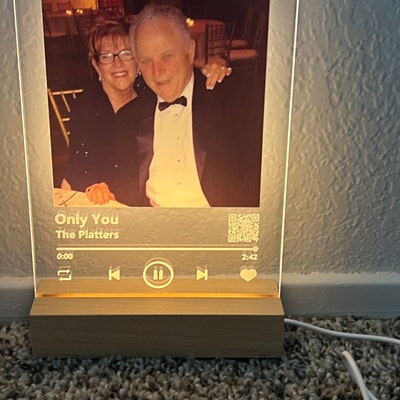 Custom LED Music Plaque, Personalized Picture Frames, First Wedding ...