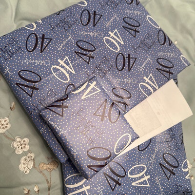 2 Sheets 70th Birthday Wrapping Paper Age 70 Birthday White - Etsy UK