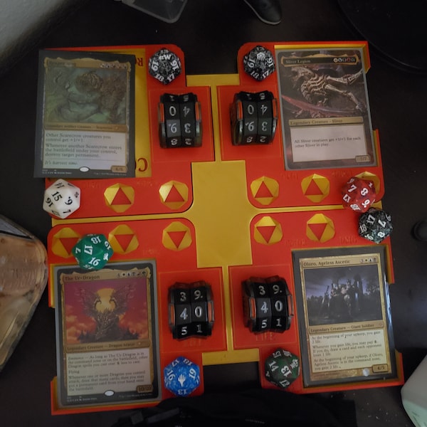 4 Player Commander Tray Set - Life Spinner Style - Custom Made - 3D ...