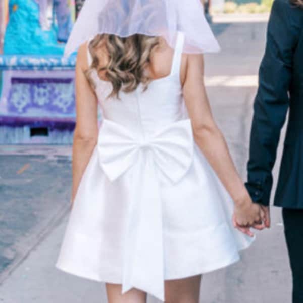 Oversized Ribbon Bow Double Taffeta Bow Wedding Dress Satin Bow Train ...