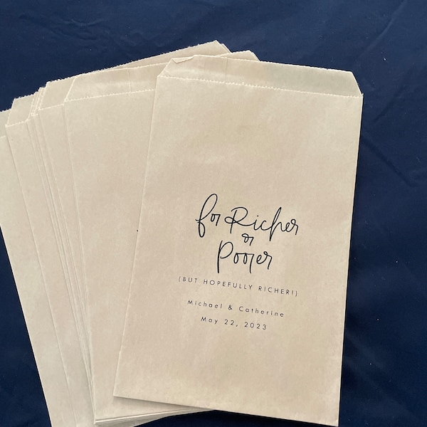For Richer or Poorer Favor Bags || Wedding Scratchers Favor, Wedding ...