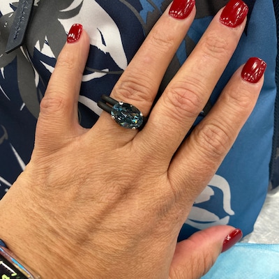 Dusty Blue Ring, Silicone Ring Band, Rubber Ring Band, Wide Rings ...