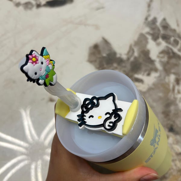 Stanley Tumbler Topper | Cup Tag | Kitty | Hello | Tumbler Topper | 30 ...
