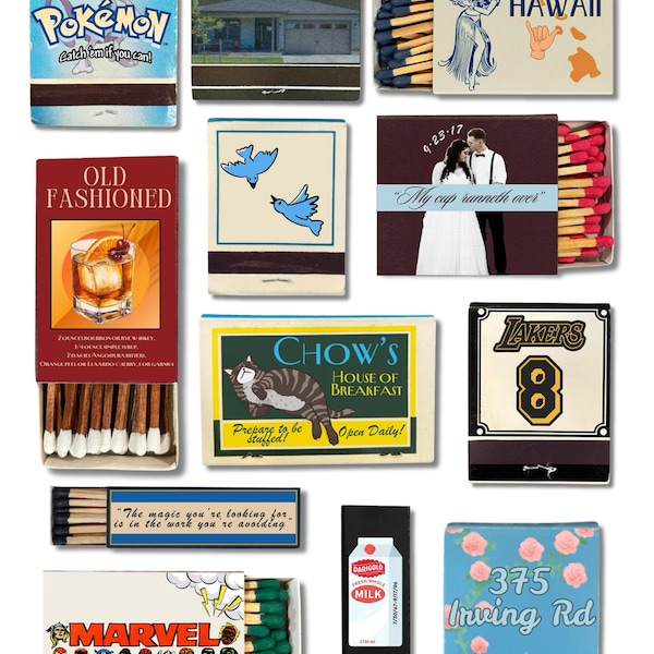 CUSTOM MATCHBOOK ART | Personalized Digital Matchbox Gift | Large ...
