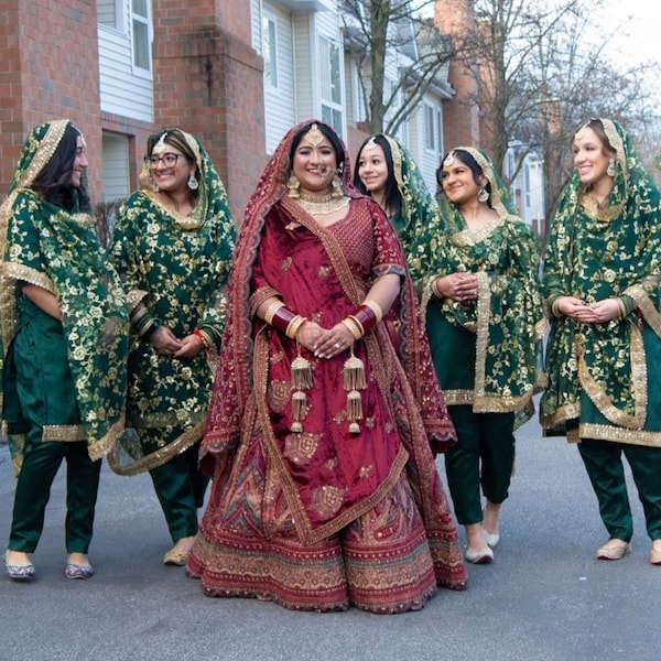 Golden Net Dupatta With Beaded Border. Indian Dupatta for Women With ...