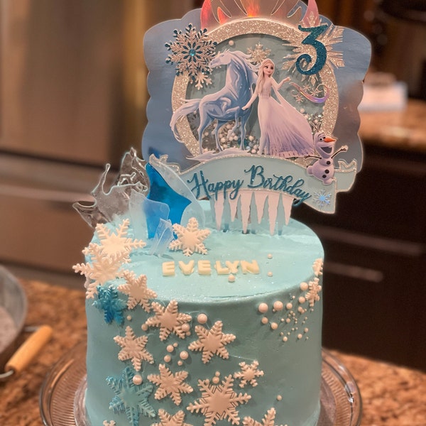 Frozen Cake Topper-frozen 2 Cake Topper-lights Up Frozen Party Package Frozen Inspired Cake ...