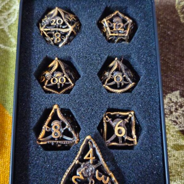 Swan Dnd Dice Set 7-piece Resin Dice Black Bird Dungeons and Dragons ...