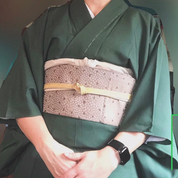 DEAR VANILLA Authentic Japanese Men's Kimono Kaku Obi Vintage Samurai ...