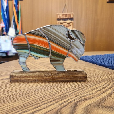 Custom Stained Glass Bison - Etsy