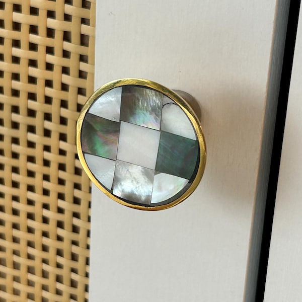 White Stone Cabinet Knob With Veining, Dresser Knob, Drawer Pull ...