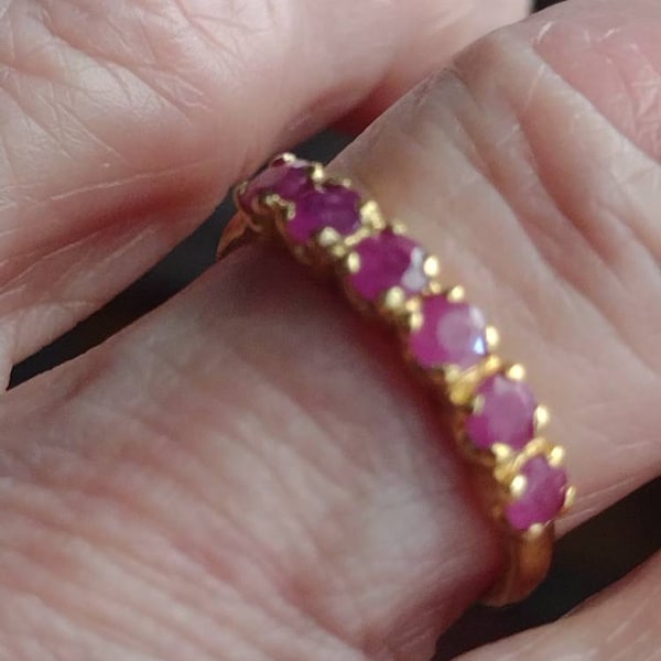 Gold Ruby Ring, Natural Ruby Ring, July Birthstone, Stackable Ring, Ruby Vintage Ring, Gold ...