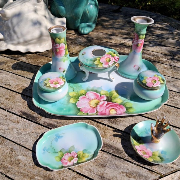 Vintage Leedsware Creamware Tea Set and Tray - Etsy