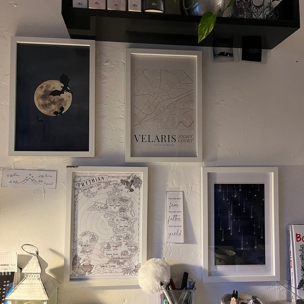 SJM Multiverse Map Prints, Maasverse Velaris Orynth Lunathion Crossover ...