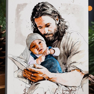 Personalized Safe in Jesus's Arms Canvas From Photo Custom Memorial ...